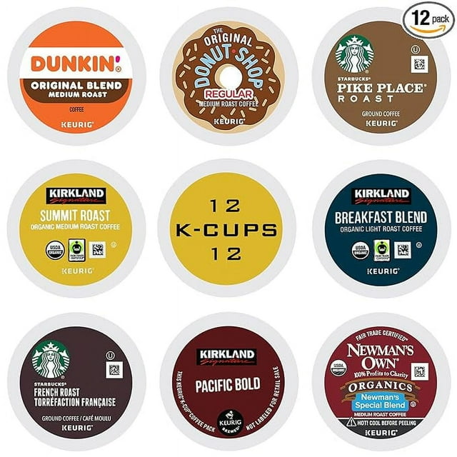 12-Count Variety K Cups Coffee Assorted Sampler Pack for Keurig ...
