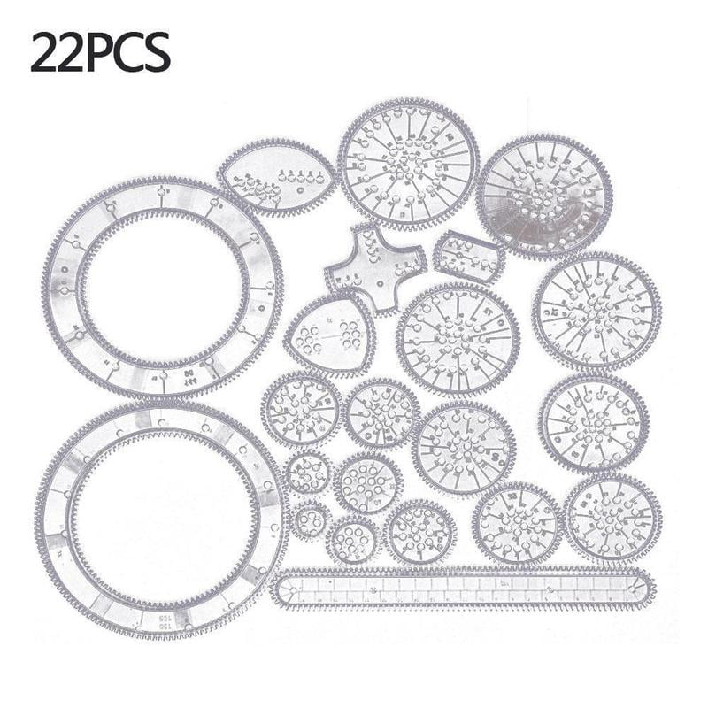 Variety Kaleidoscopic Set Multi-function Drawing Hollow Drawing ...