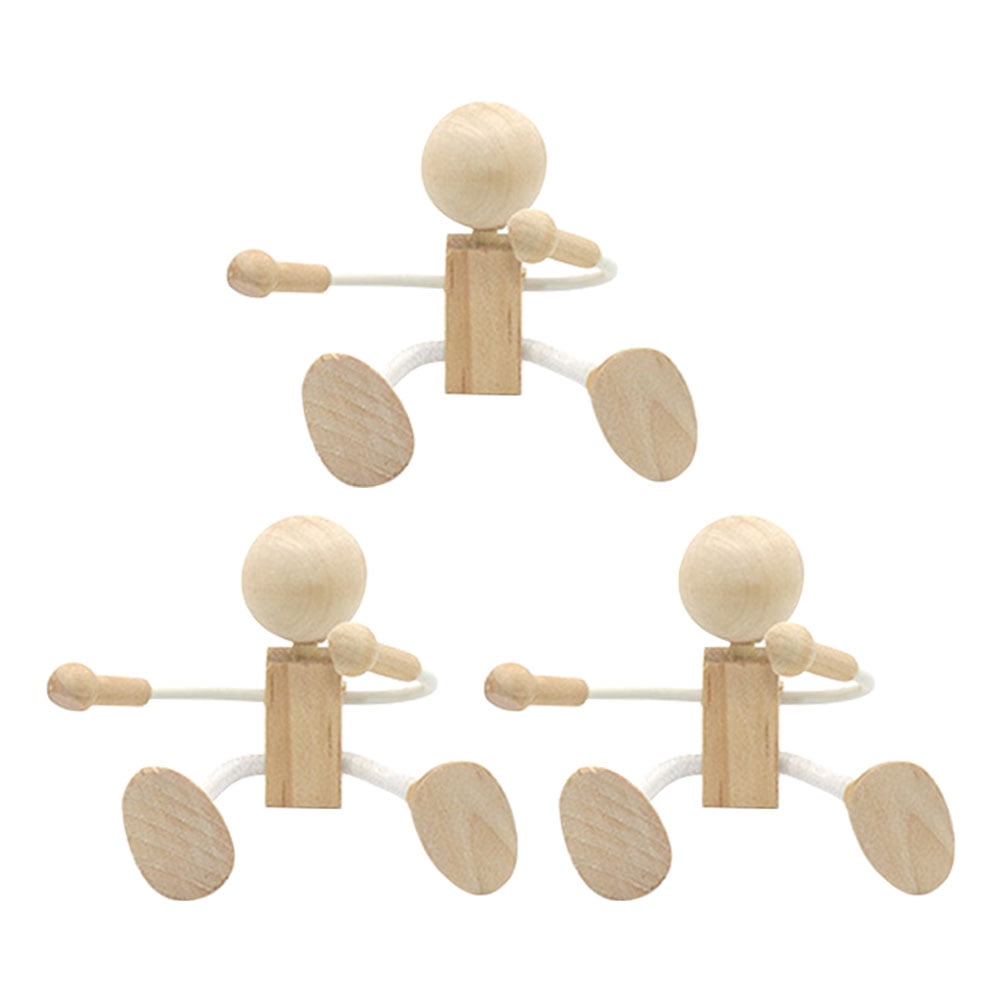 Variety Little Wooden Man Blank Playset Crafts for Kids Children DIY ...