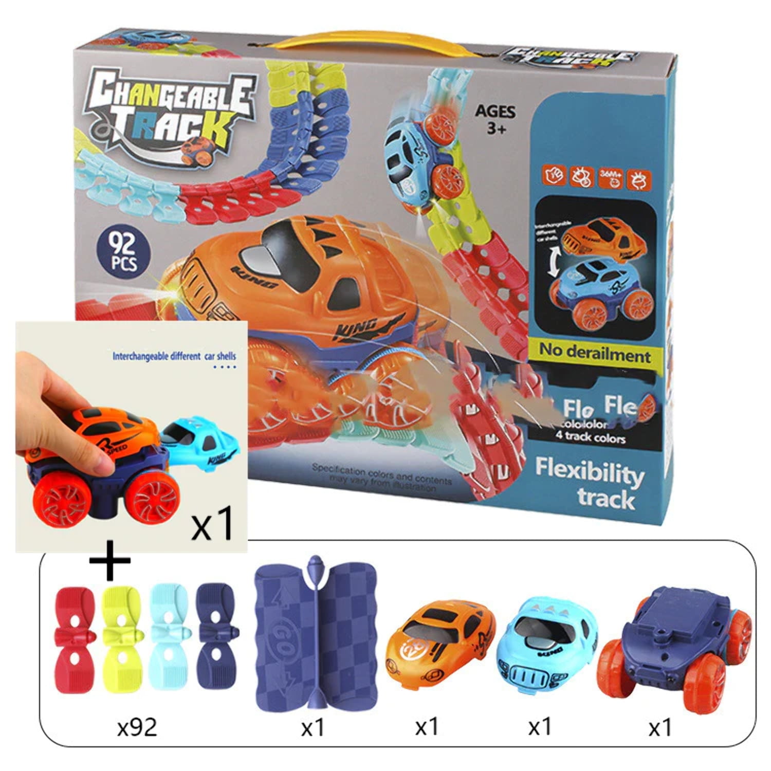 Variety Of Flexible Assembling Electric Light Rail Toy Car - Walmart.com