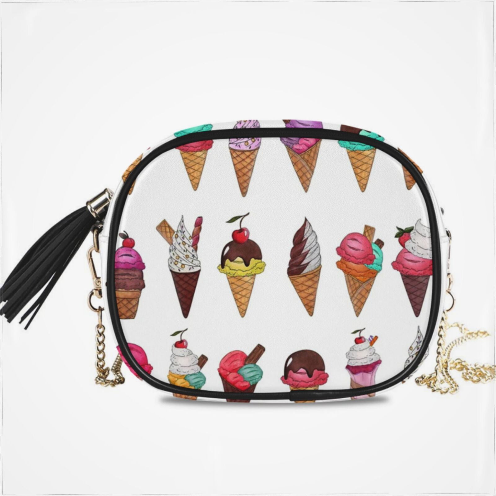 Variety Of Watercolor Ice Cream Treats Women'S Vintage Crossbody Bag ...