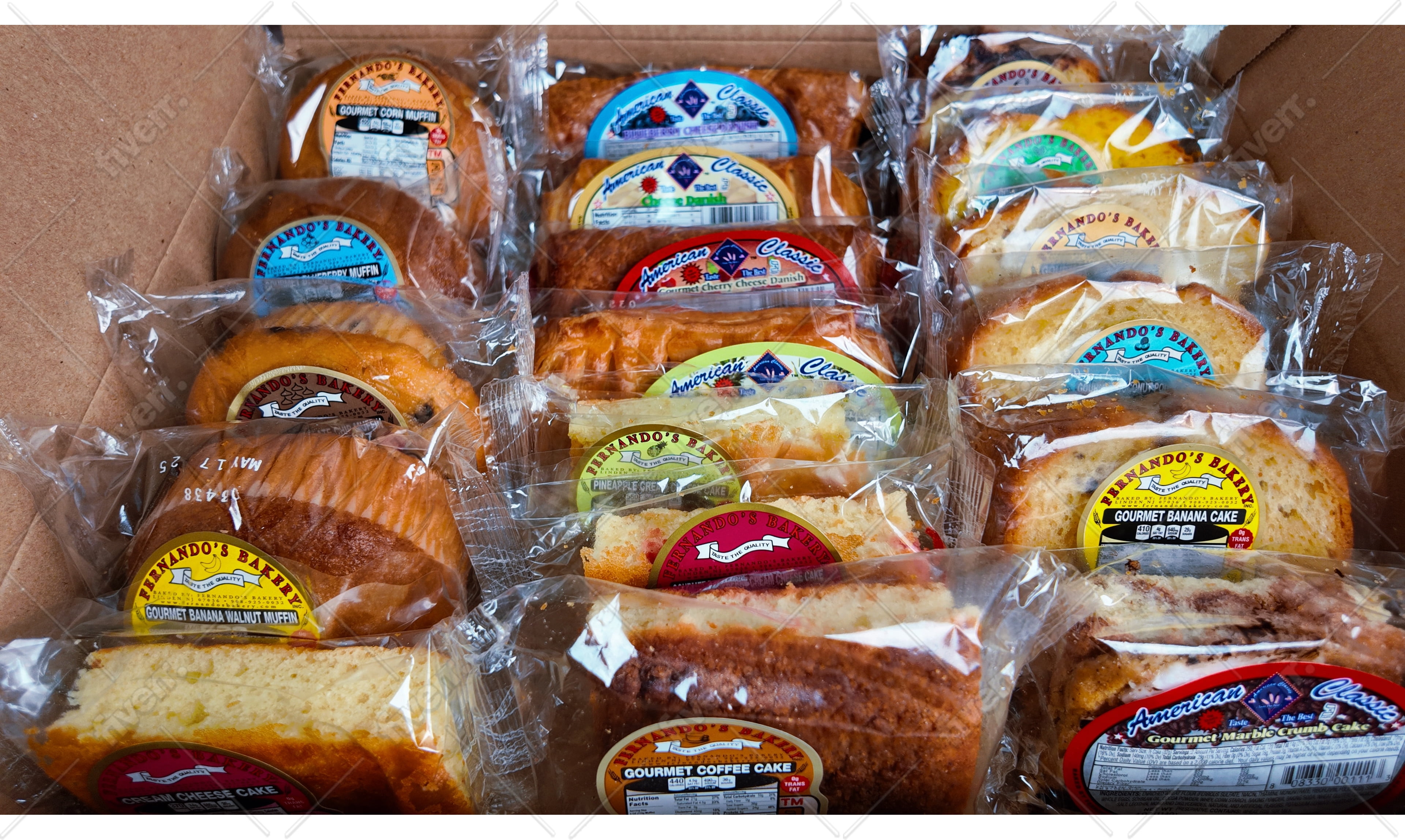 Variety Pack of 18 Individual Wrap Cakes, 6 Flavor Sliced Pound Cake, 4 ...