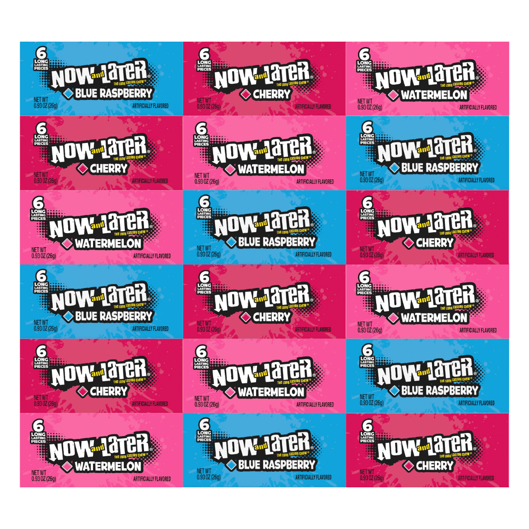 Variety Pack Candy Now and Later – 18 Pack, Individually Wrapped, 6 ...
