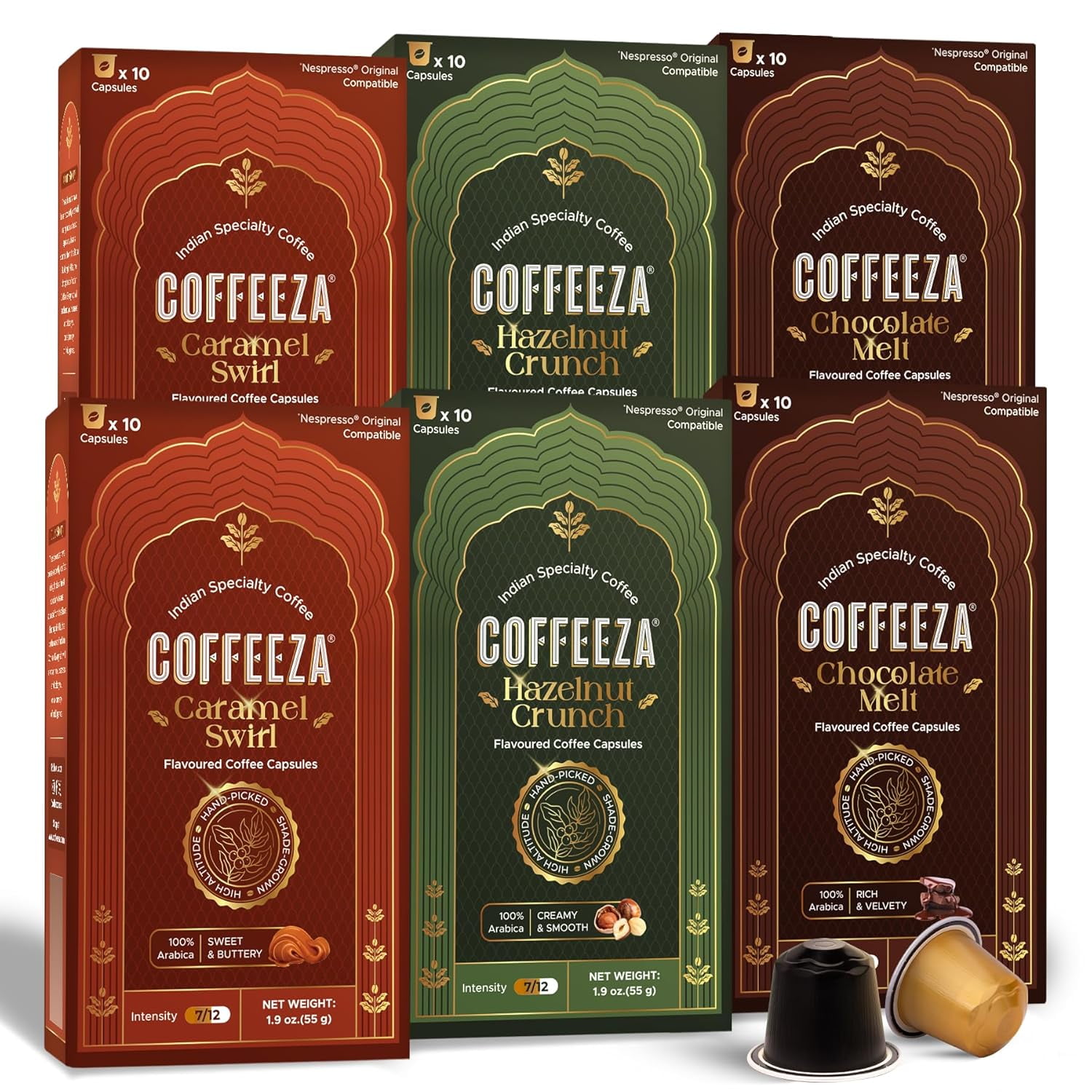 Variety Pack Flavoured – 60 Coffee Capsules (Pack of 6) – Original Line ...