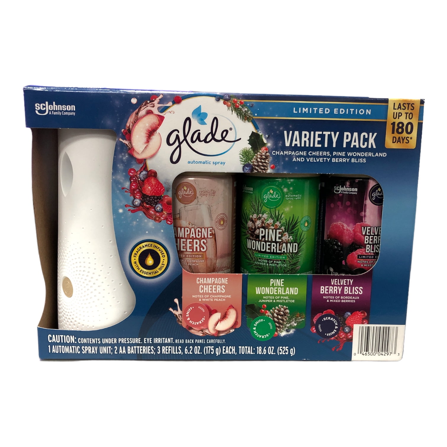 Glade Automatic Spray Room Air Freshener, Variety Pack with Three 6.2 ...