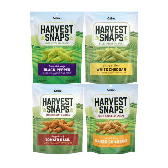 Variety Pack Harvest Snaps Veggie Chips - White Cheddar, Mango Chili ...