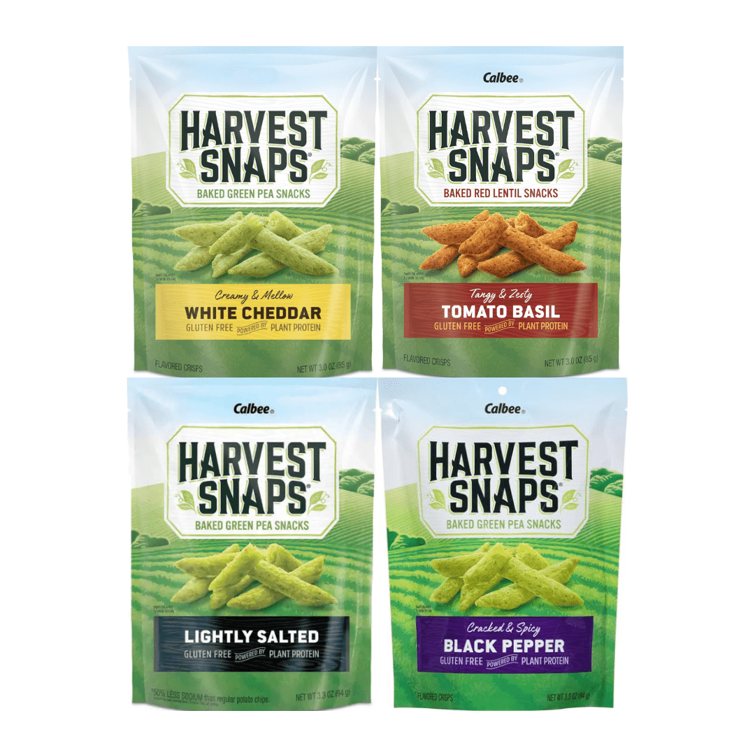 Variety Pack Harvest Snaps Veggie Chips - White Cheddar, Tomato Basil ...