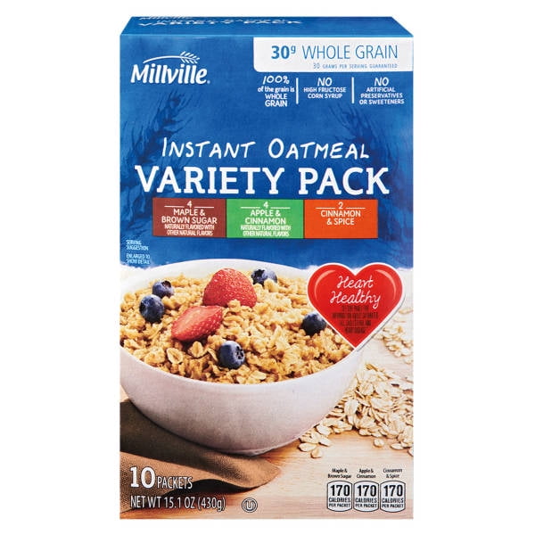 Millville Variety Pack Instant Oatmeal, 10 count - Pack of 2 - Walmart.com