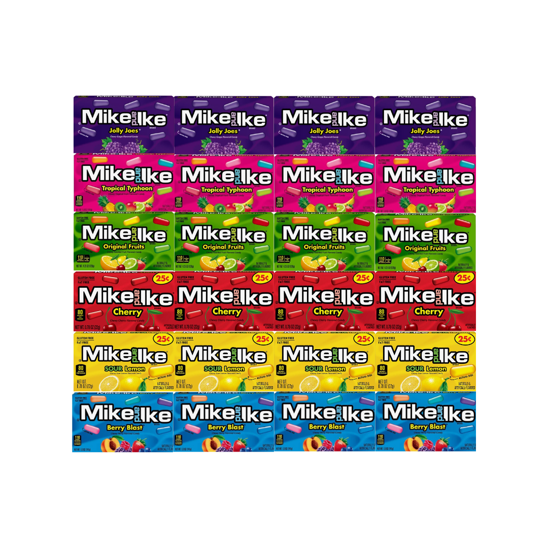 Variety Pack Mike and Ike Candy 24 Pack – Includes Jolly Joes, Tropical ...
