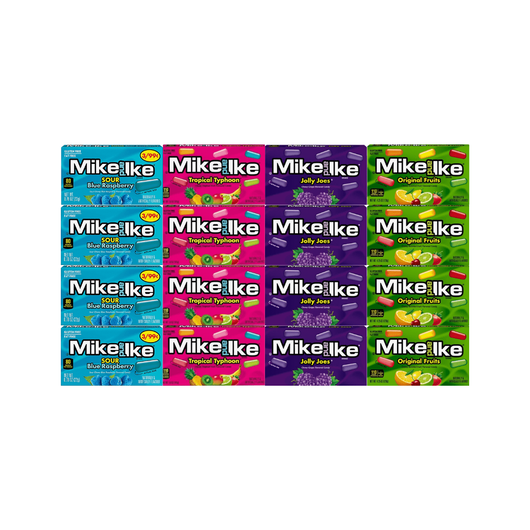 Variety Pack Mike and Ike Candy, Assorted Chewy Candies, Sour Blue ...