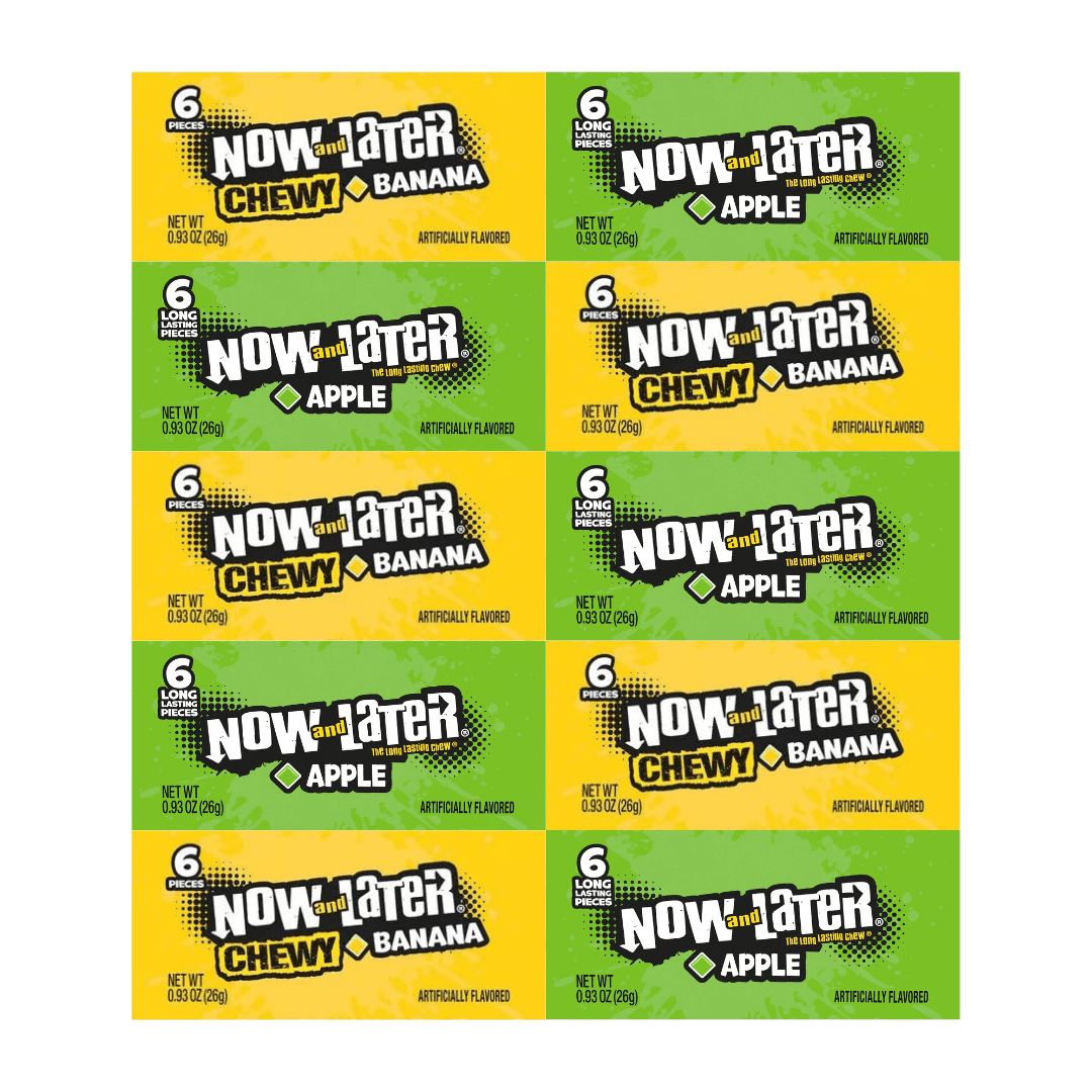Variety Pack Now and Later Candy, 10 Individually Wrapped Pieces, Long ...