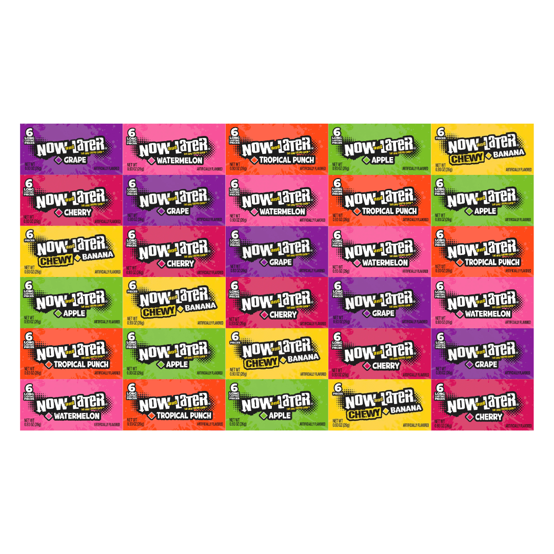 Variety Pack Now and Later Candy – 30 Individually Wrapped Pieces ...