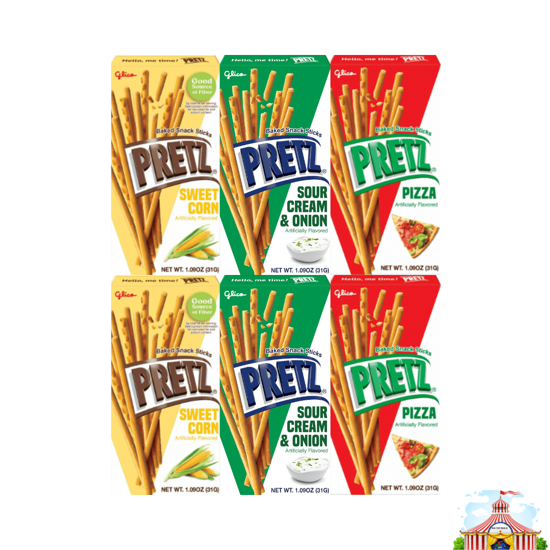 Variety Pack Sweet Corn Baked Snack Sticks Pretz - Sweet Corn, Pizza, Sour Cream & Onion, 3 ...