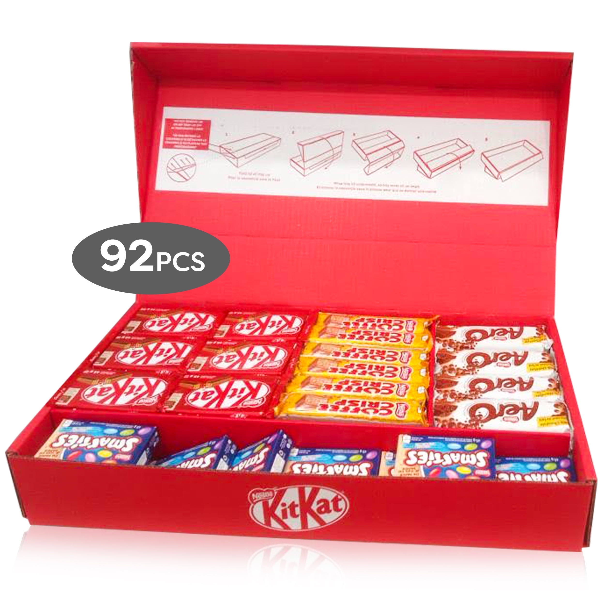 Variety Pack of Chocolate Bars, 92 Pieces - 42 KitKat,20 Aero,18 Coffee ...
