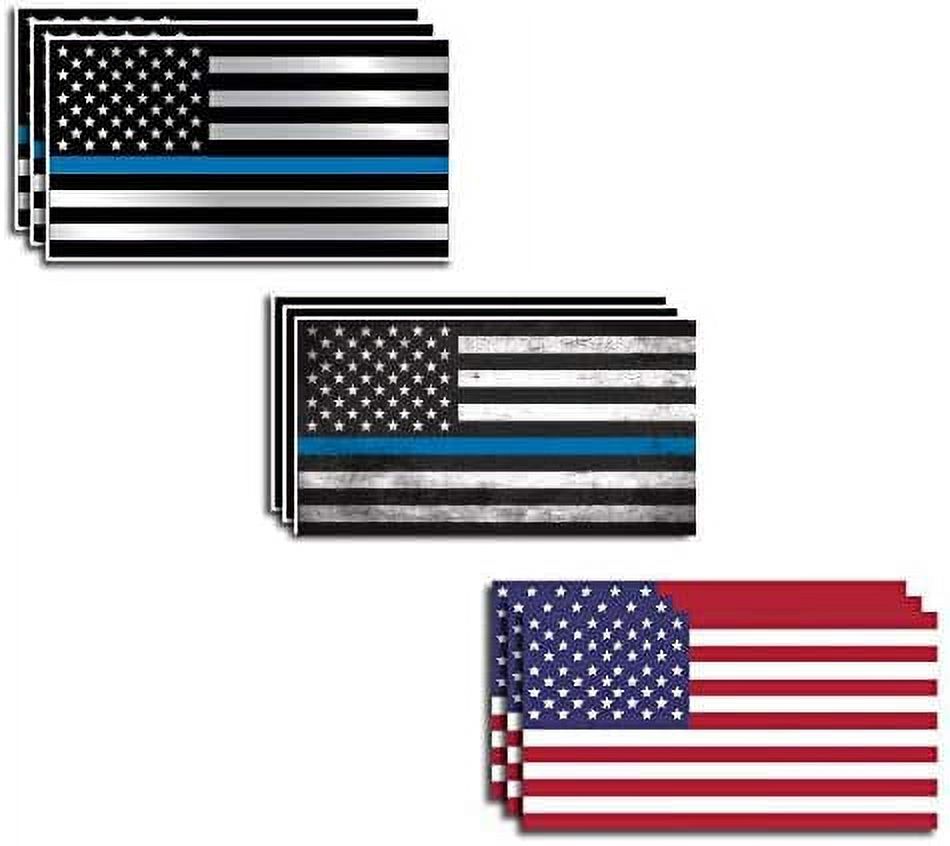 Variety Pack of Thin Blue Line and USA flag decal stickers American ...