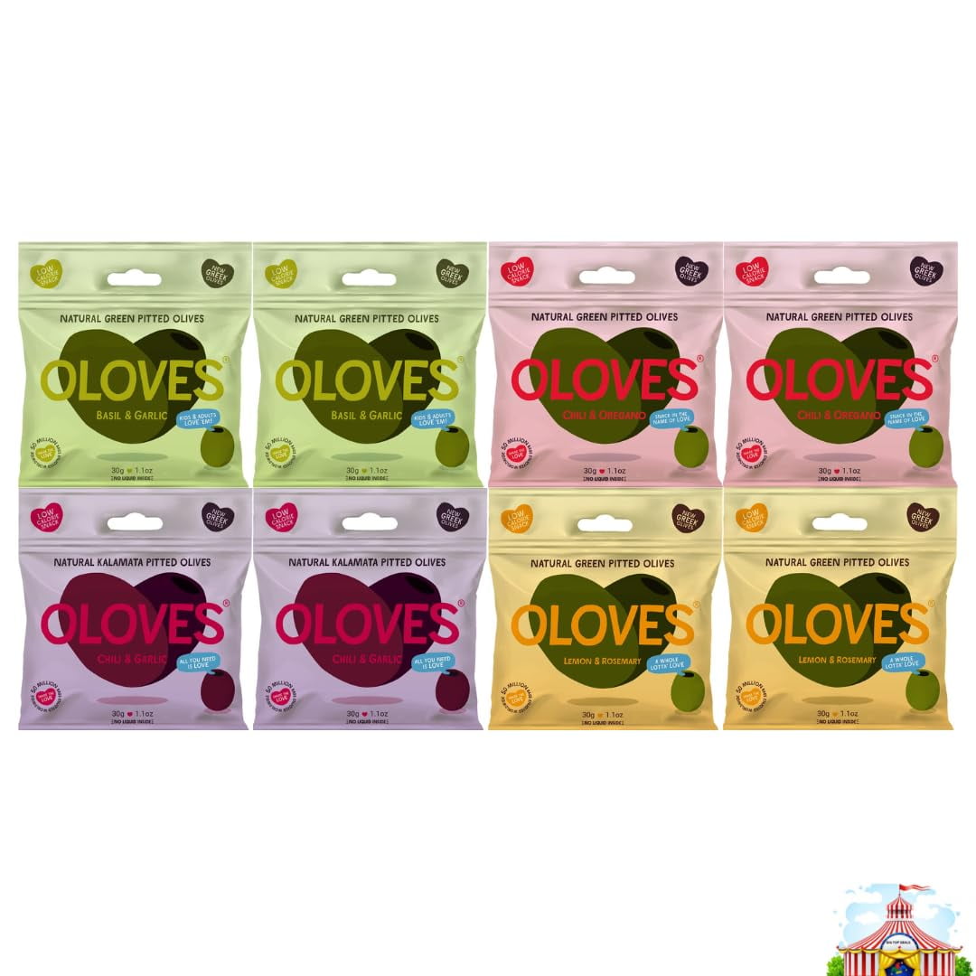 Variety Pk Pitted Green Olives & Kalamata Olives Oloves - 4 Flavors ...