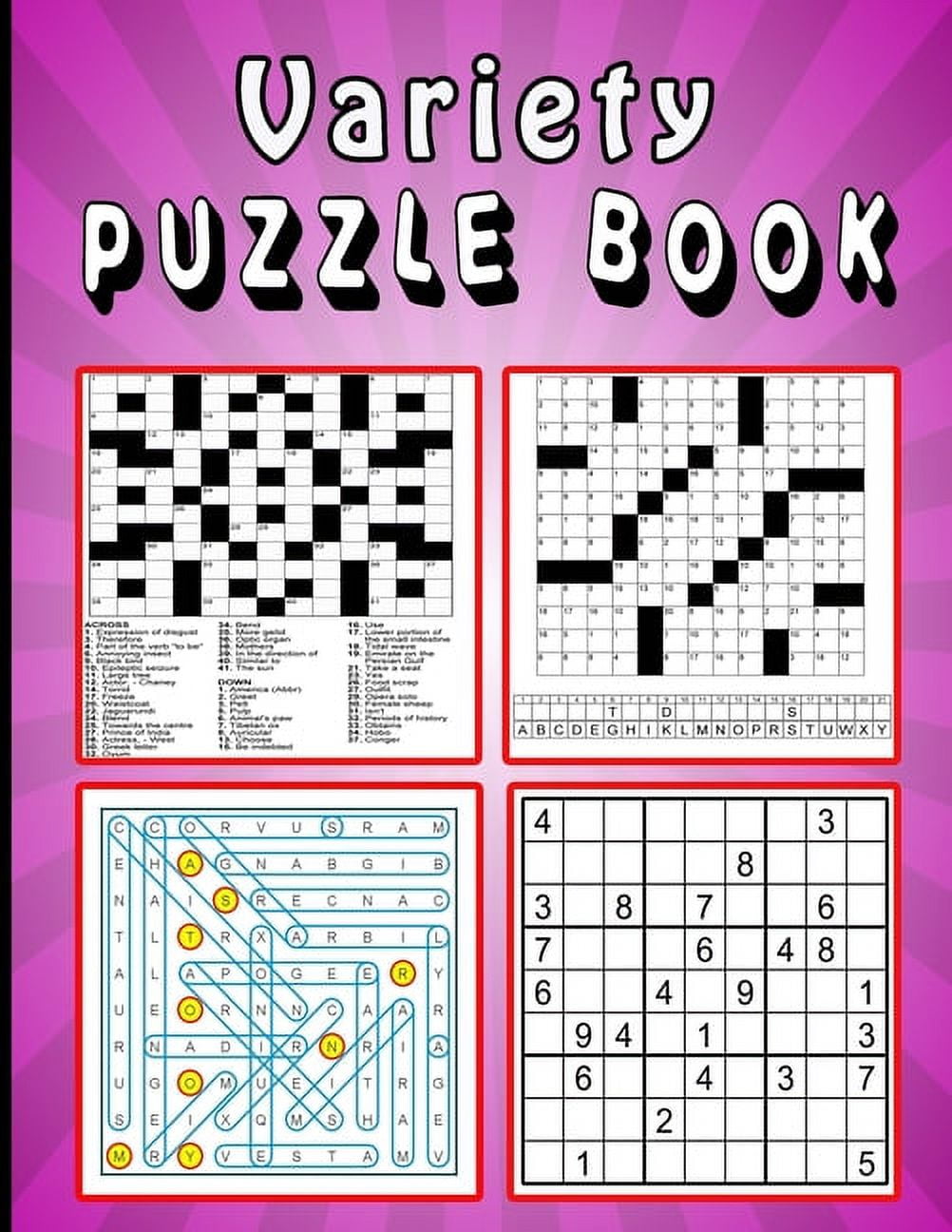 Variety Puzzle book : Large print Puzzle book! Soduko, word search ...
