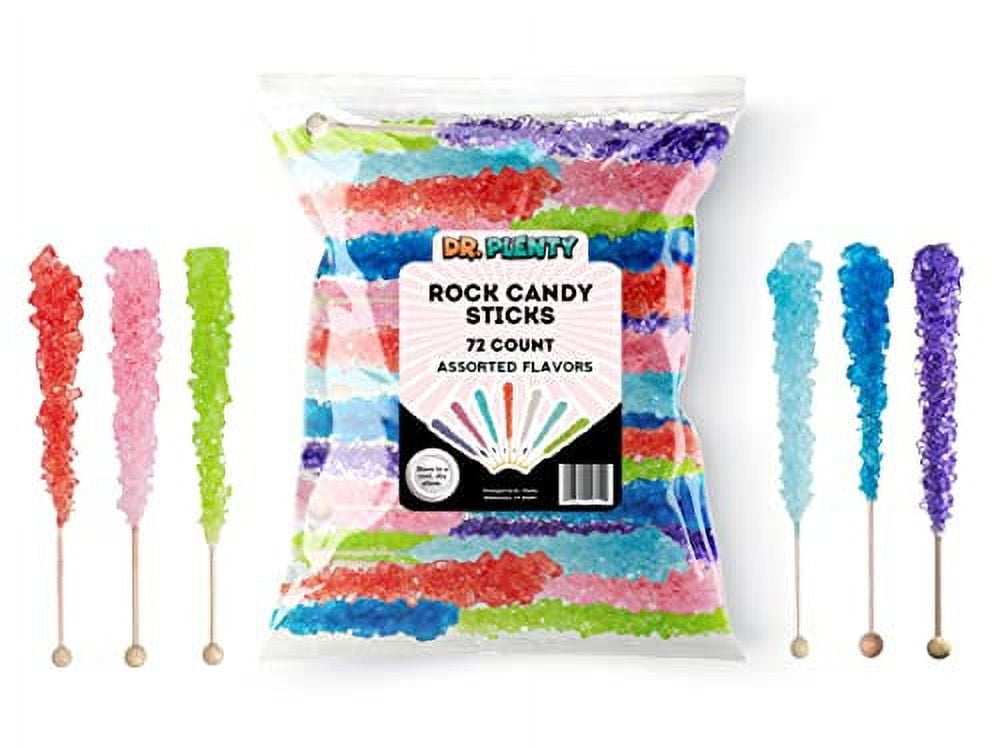 Variety Rock Candy on a Stick (72 Pack) - BULK Rainbow Assortment Pure ...