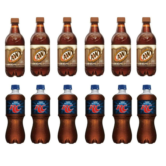 Variety Soft Drinks Pack , 20 oz , Pack of 12,A&W Root Beer ,RC Cola ...