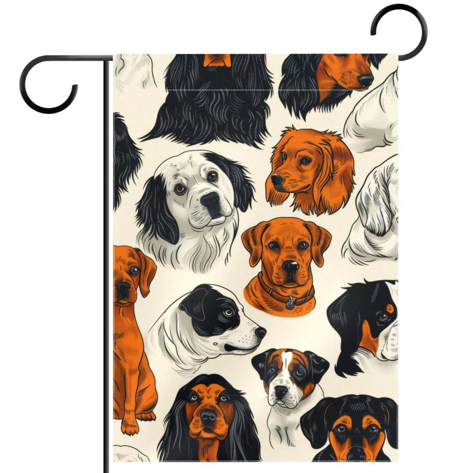 Variety of Dog Breeds Garden Flag Double Sided House Flag for Outdoor ...