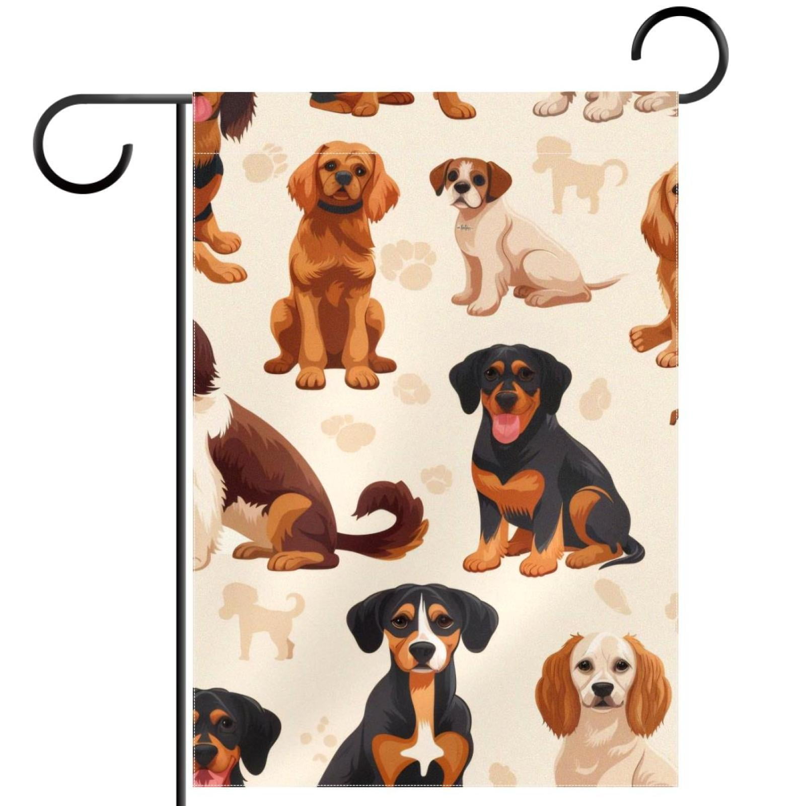 Variety of Dogs Welcome Garden Flags, 12 x 18 Inch Double Sided Outdoor ...