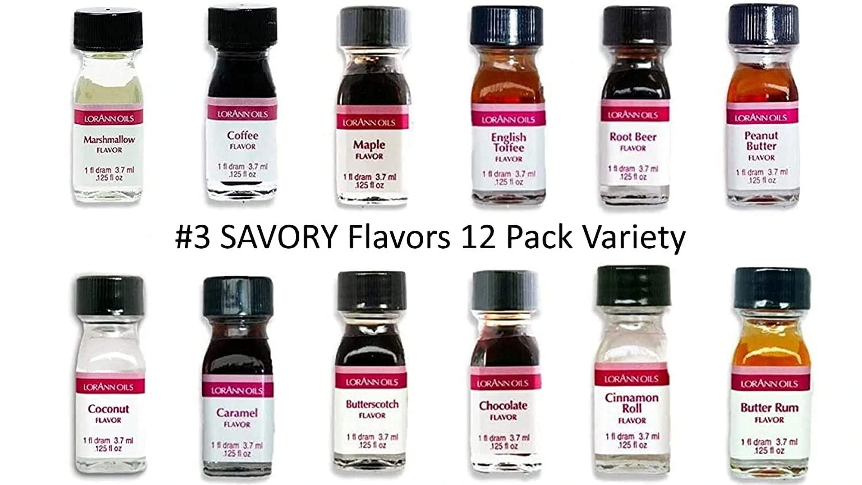 LorAnn Oils Food Flavoring Set, 12 Savory Flavors, 1 Fl Dram Glass ...