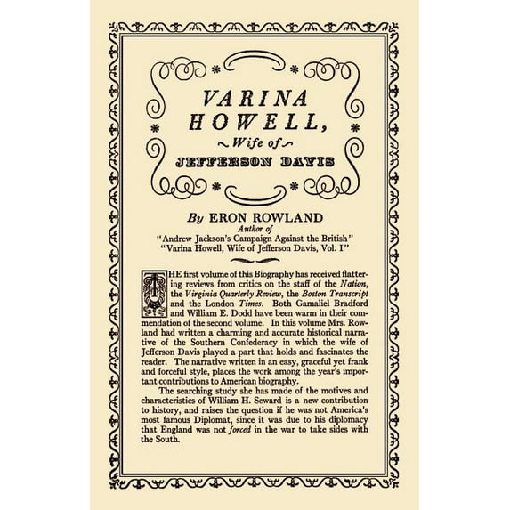 Varina Howell, Wife of Jefferson Davis Varina Howell: Wife of Jefferson ...