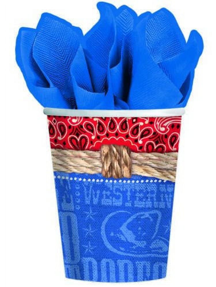 Various 9oz Bandana Ranch Multicolor Disposable Paper Cups, 8 Count (1 ...