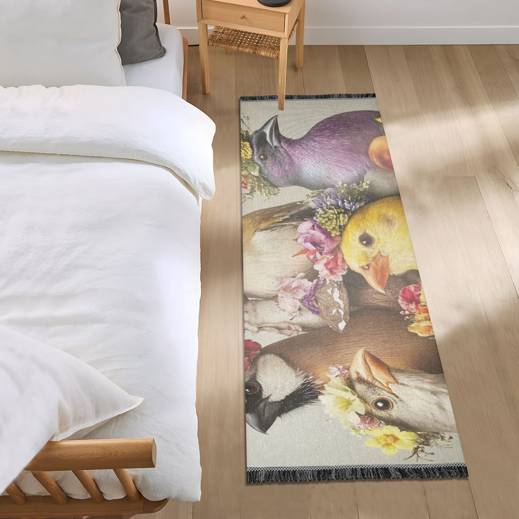 Various Birds Bedroom Runner Rug 2'x 6' Non Slip Carpet Indoor Home ...