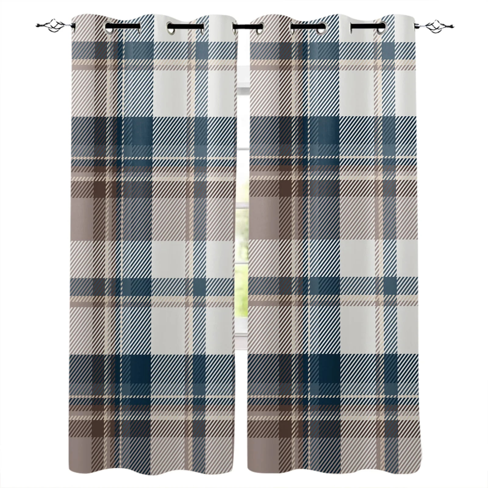 Various Box Stripe Thick Blackout Curtains Living Room Bedroom High Shading Drape Bathroom ...