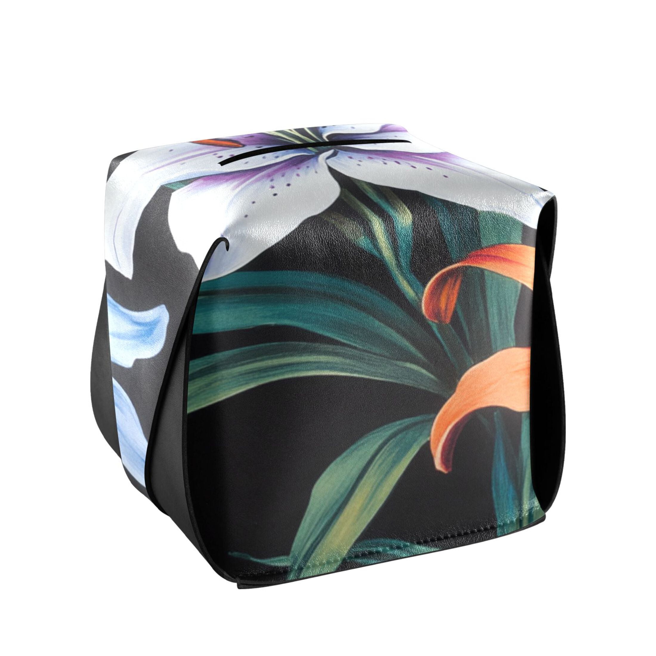 Various Bright Flowers Tissue Box Cover Leather Square Rectangle Tissue ...