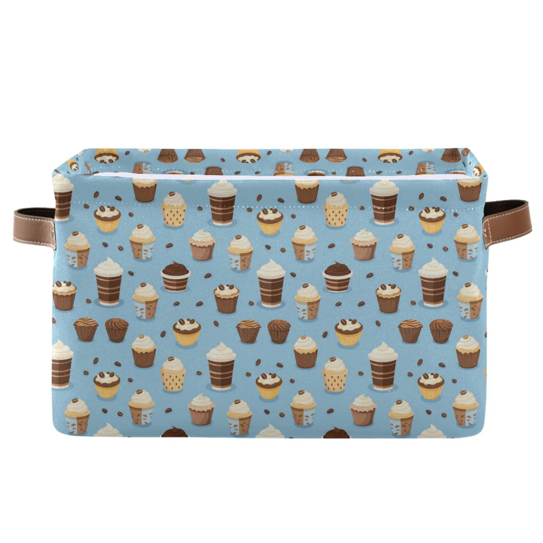 Various Cake Storage Bins with Handle Fabric Organizer Basket Foldable ...