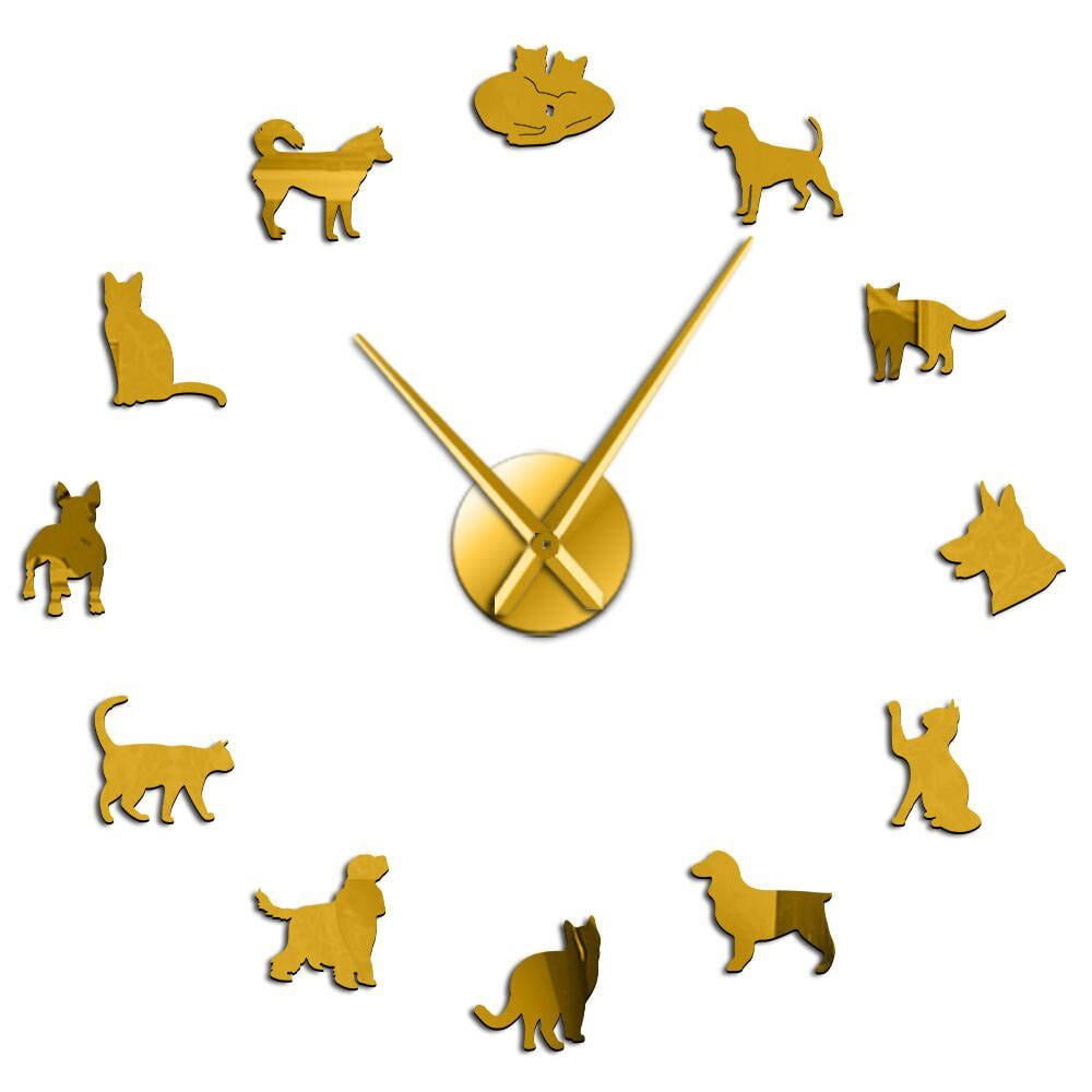 Various Cat and Dog Acrylic Simple DIY Wall Clocks Animal Dogs Cats ...