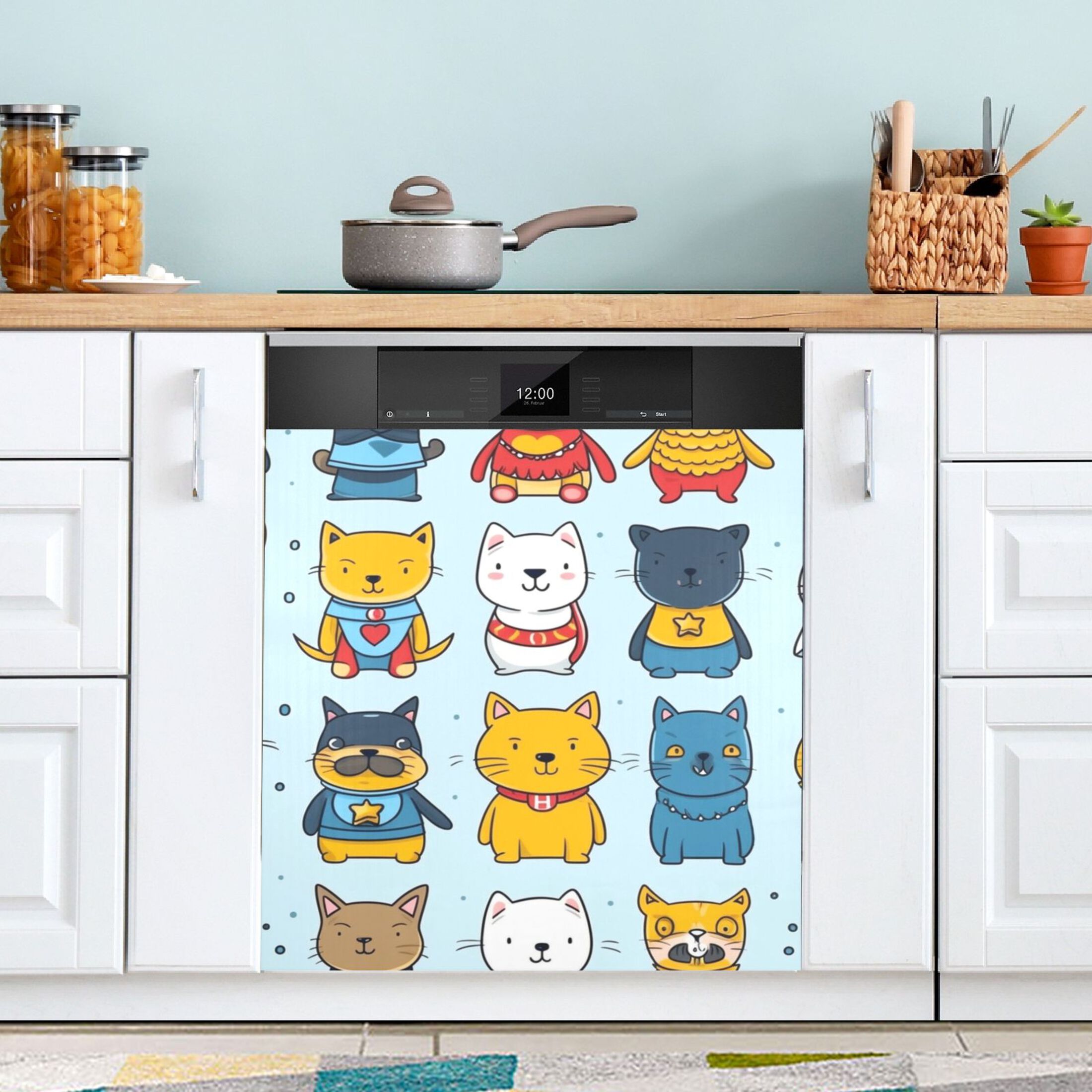 Various Clothes Cat Magnetic Dishwasher Covers Refrigerator Magnet ...
