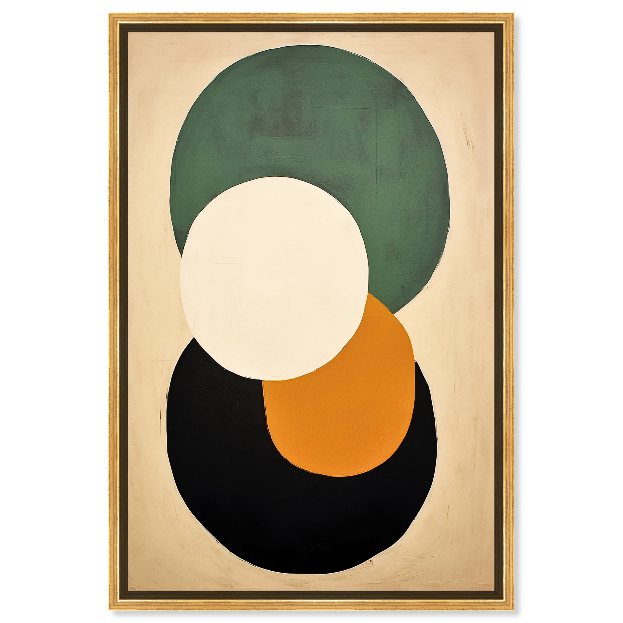 Various Coins Retro Contemporary Abstract Canvas Wall Art by Notoriart, Gold Floater Frame, 16 ...