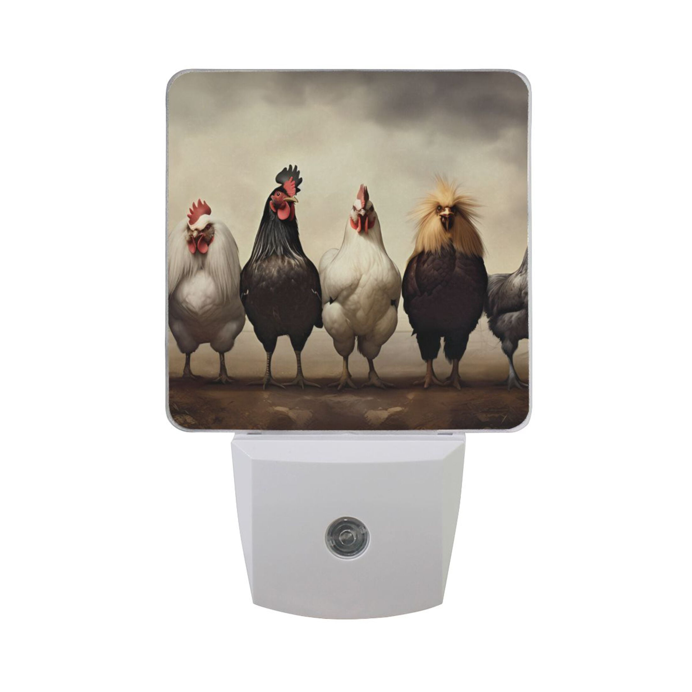Various Color Chicken LED Night Light Dusk to Dawn Sensor 2 Pack Plug ...