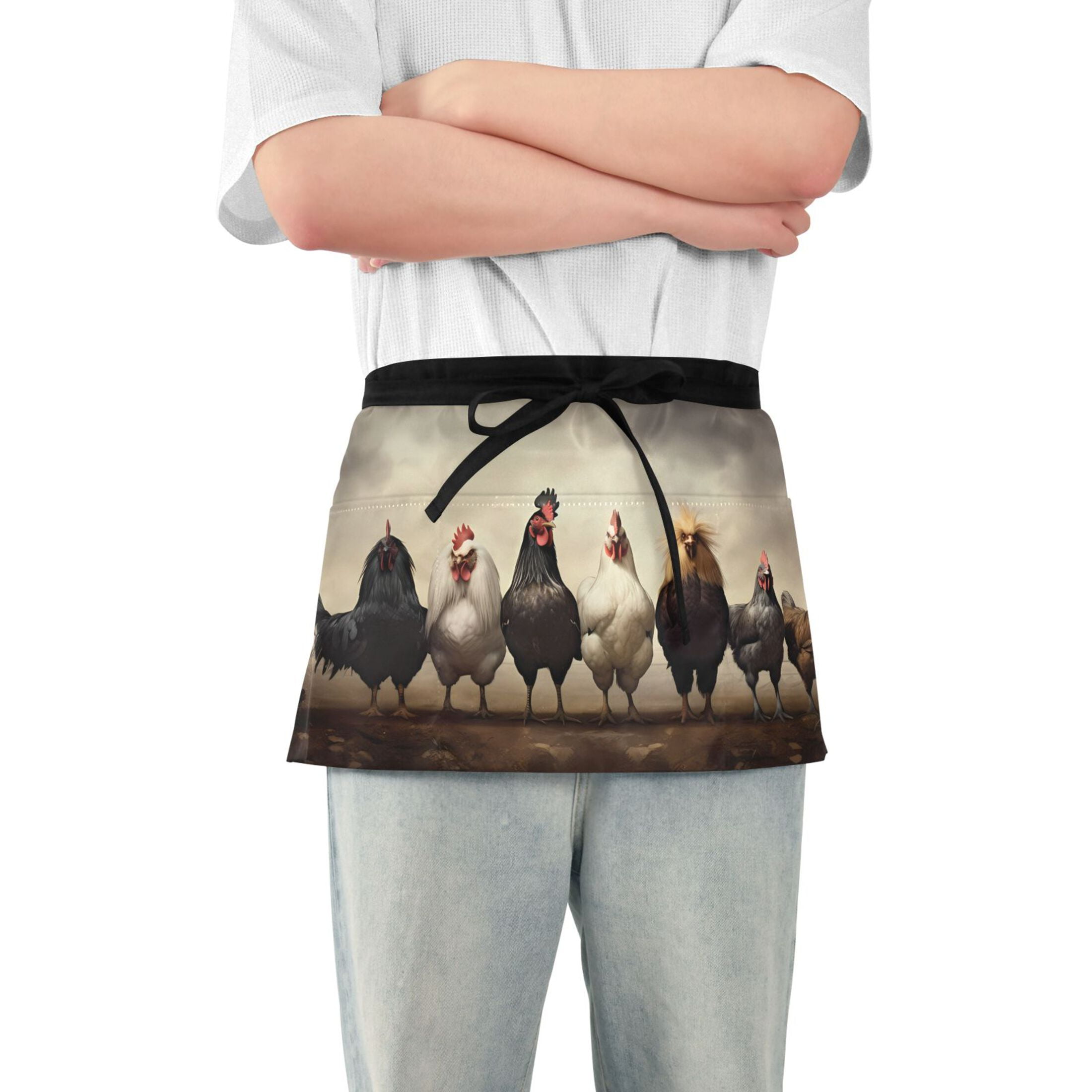 Various Color Chicken Server Apron with 3 Pockets Waterproof Waitress ...