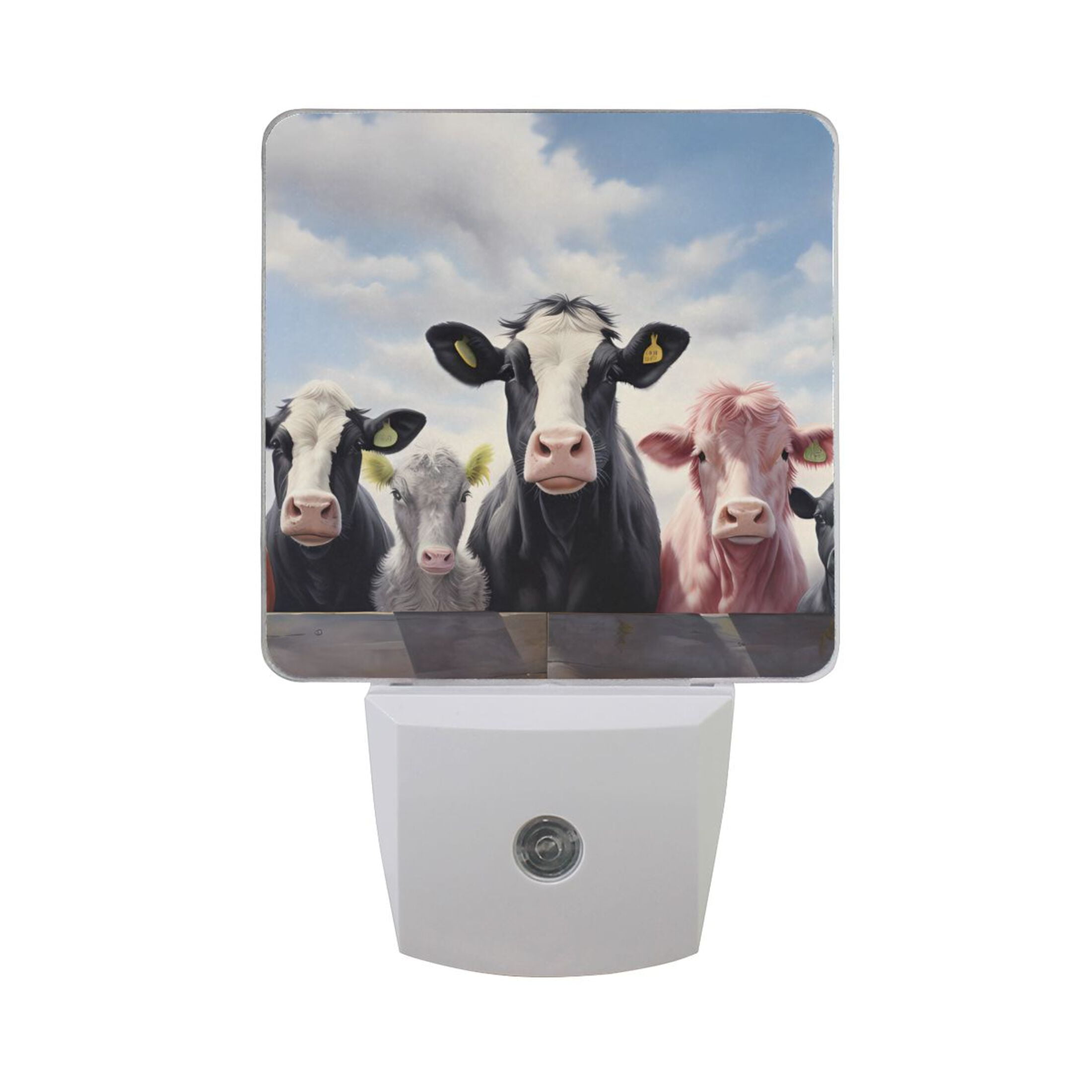 Various Color Cows LED Night Light Dusk to Dawn Sensor 2 Pack Plug-in ...
