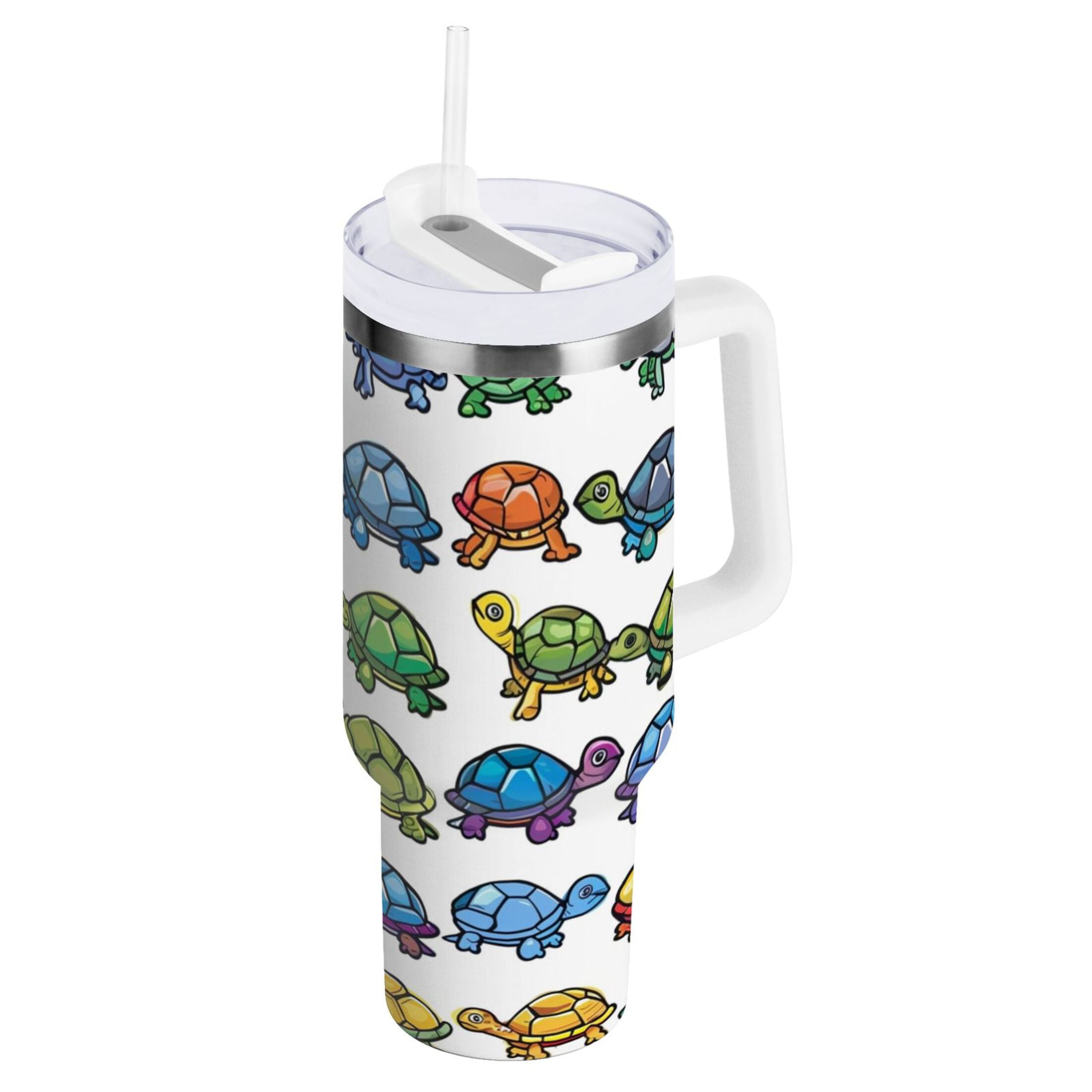 Various Color Turtles 30 oz Tumbler with Handle and Straw Lid Vacuum ...