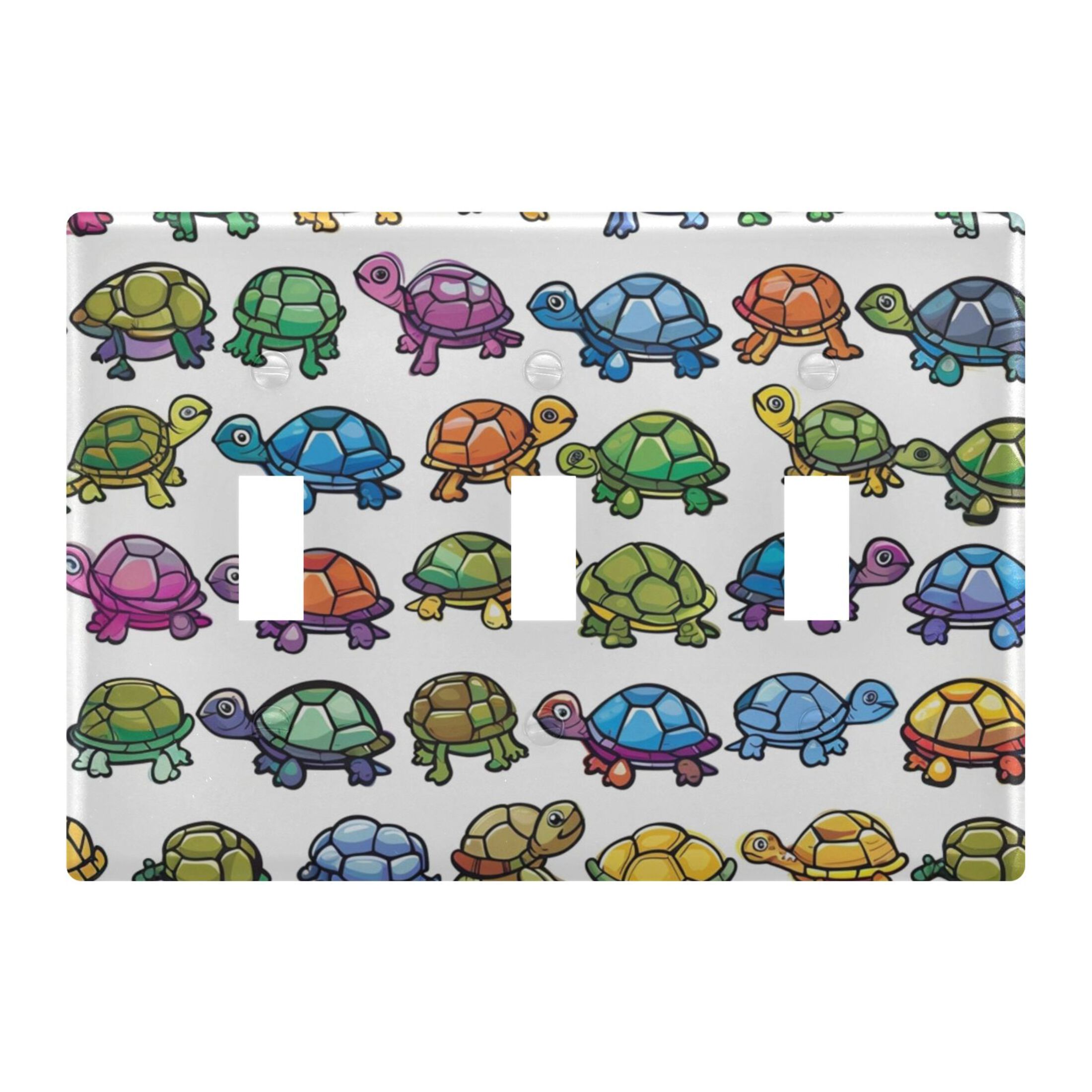 Various Color Turtles Light Switch Plate Covers 3 Gang Wall Plate ...