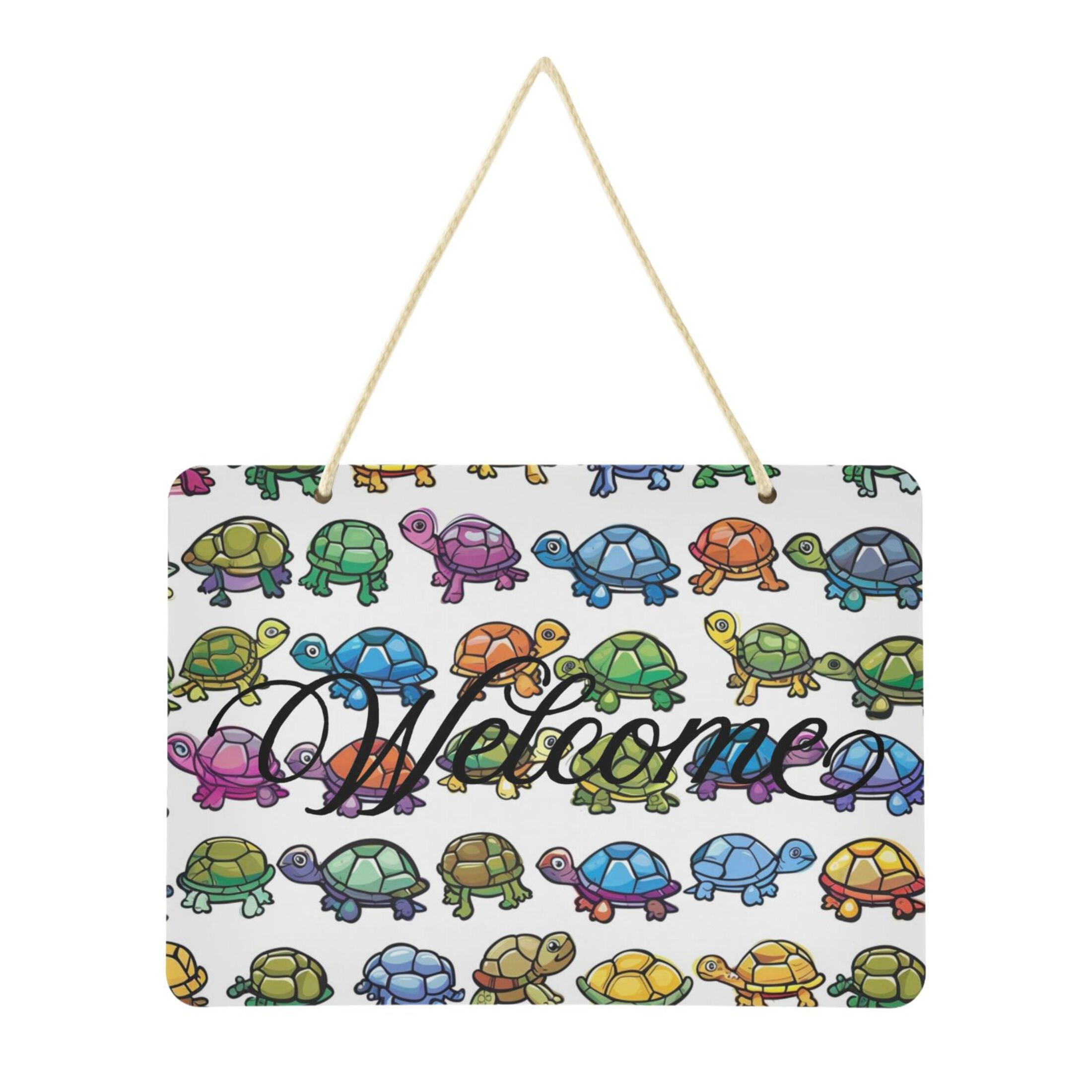 Various Color Turtles Welcome Sign Front Door PVC 14x10 inch Hanger ...