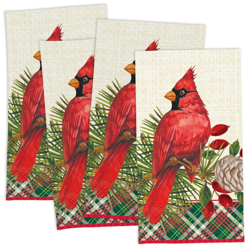 Various Disposable Christmas Red Cardinal Lunch Napkins, Multicolor, 16 ...
