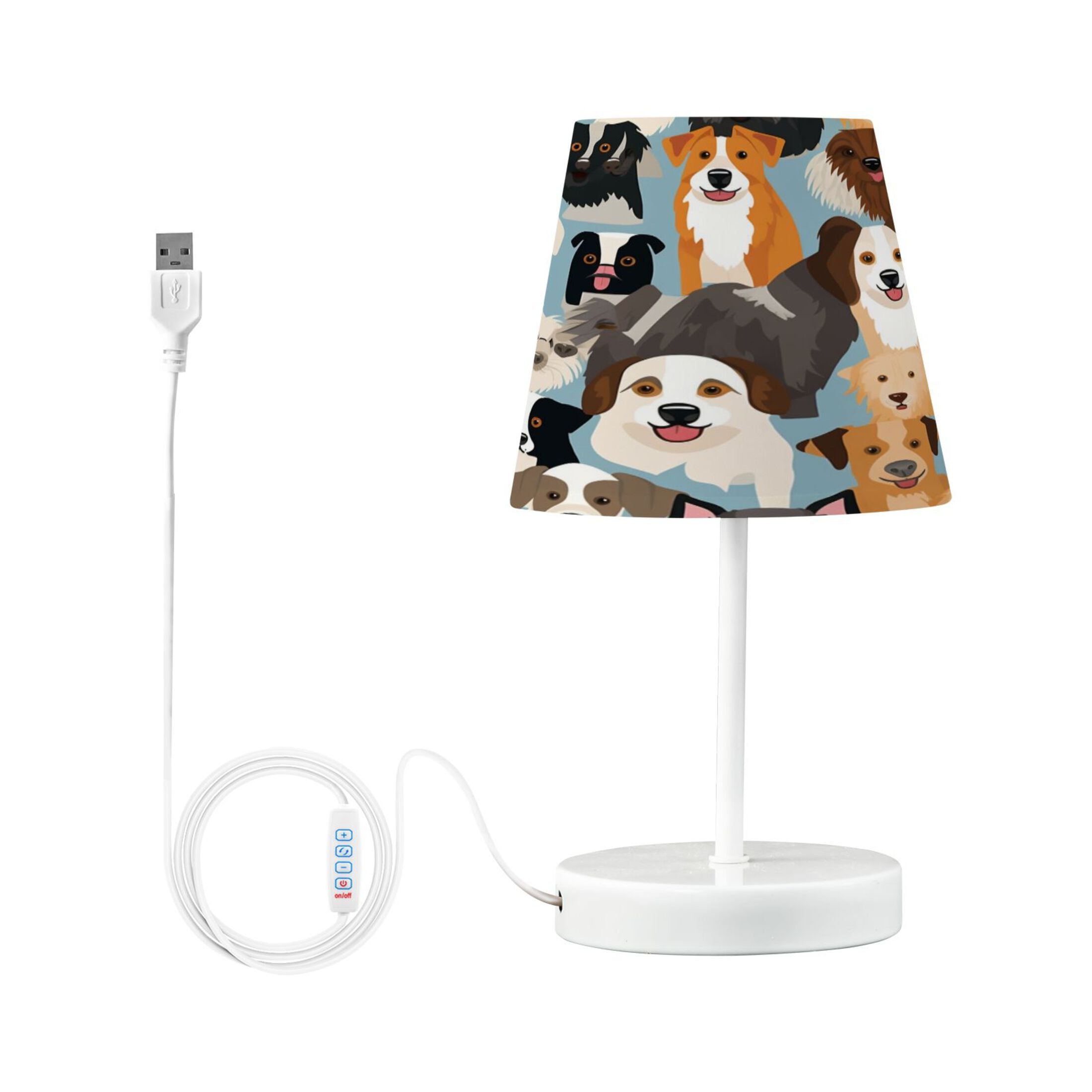 Various Expressive Dogs Desk Lamp LED Table Nightstand Lamps with 3 ...