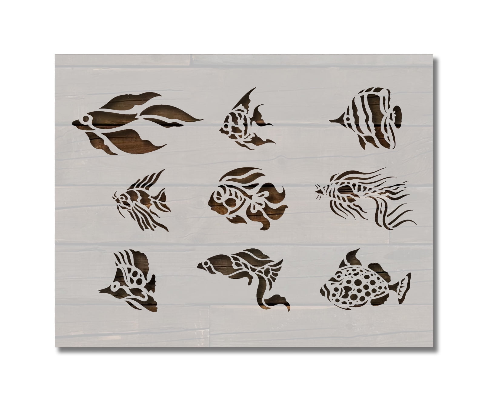 Various Fish Ocean Sea Life Stencil Template Reusable 8.5 x 11 for ...