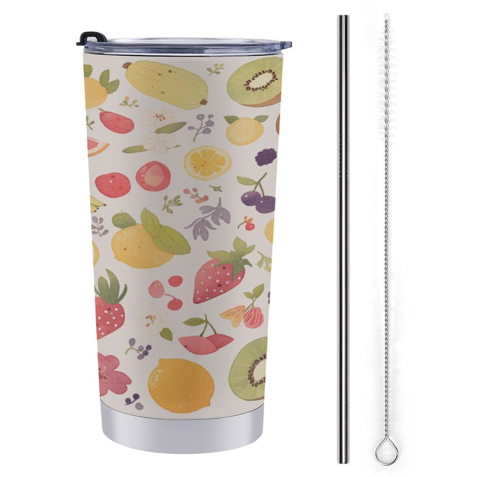 Various Fruits 20oz Tumbler with Lids And Straws, Stainless Steel ...