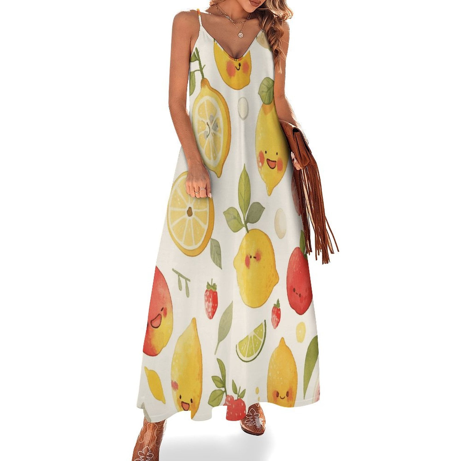 Various Fruits Fine Art Sleeveless Dress Summer Dress Woman 2025 ...