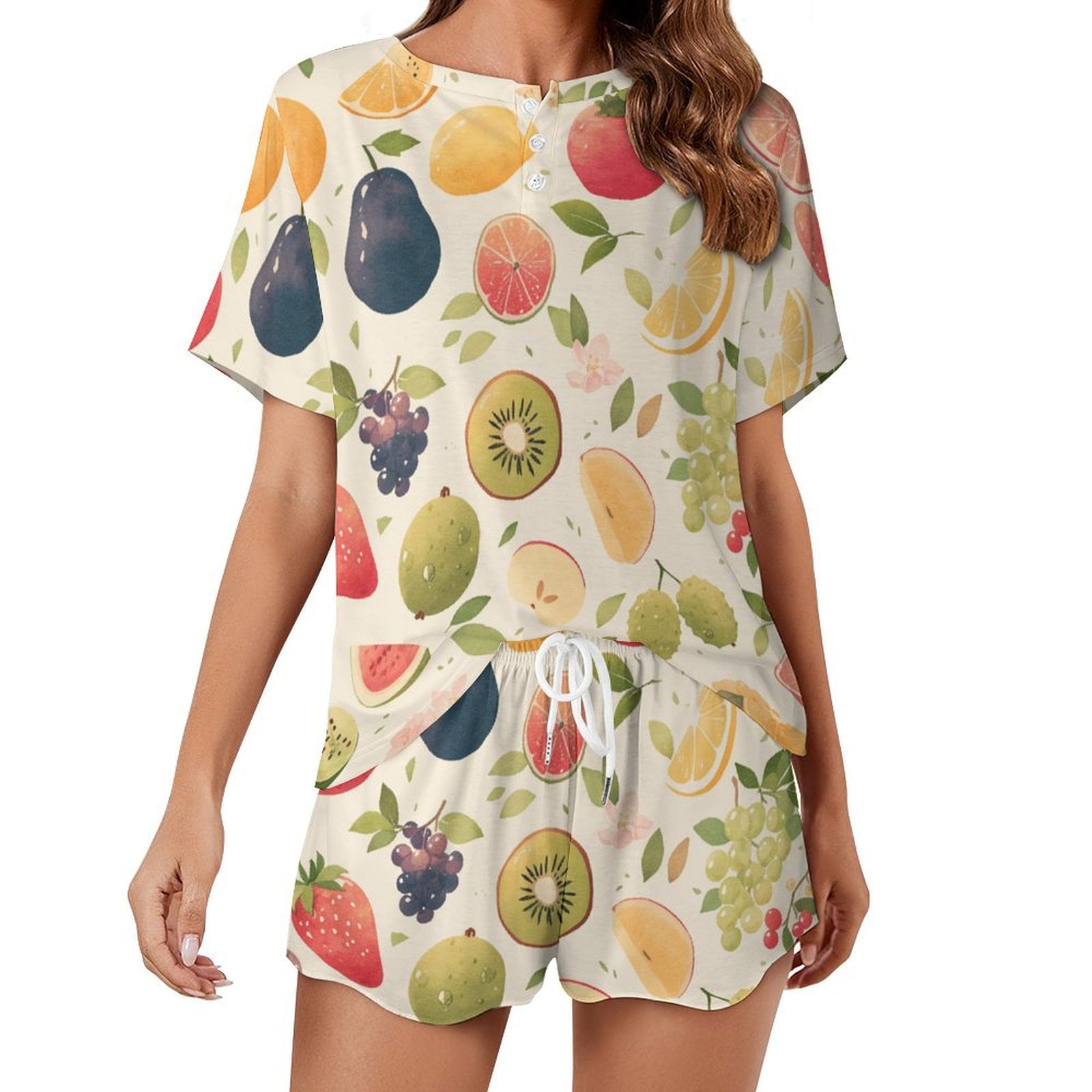 Various Fruits Pajamas Set Womens Loungewear Sleepwear 2 Piece PJ Sets ...