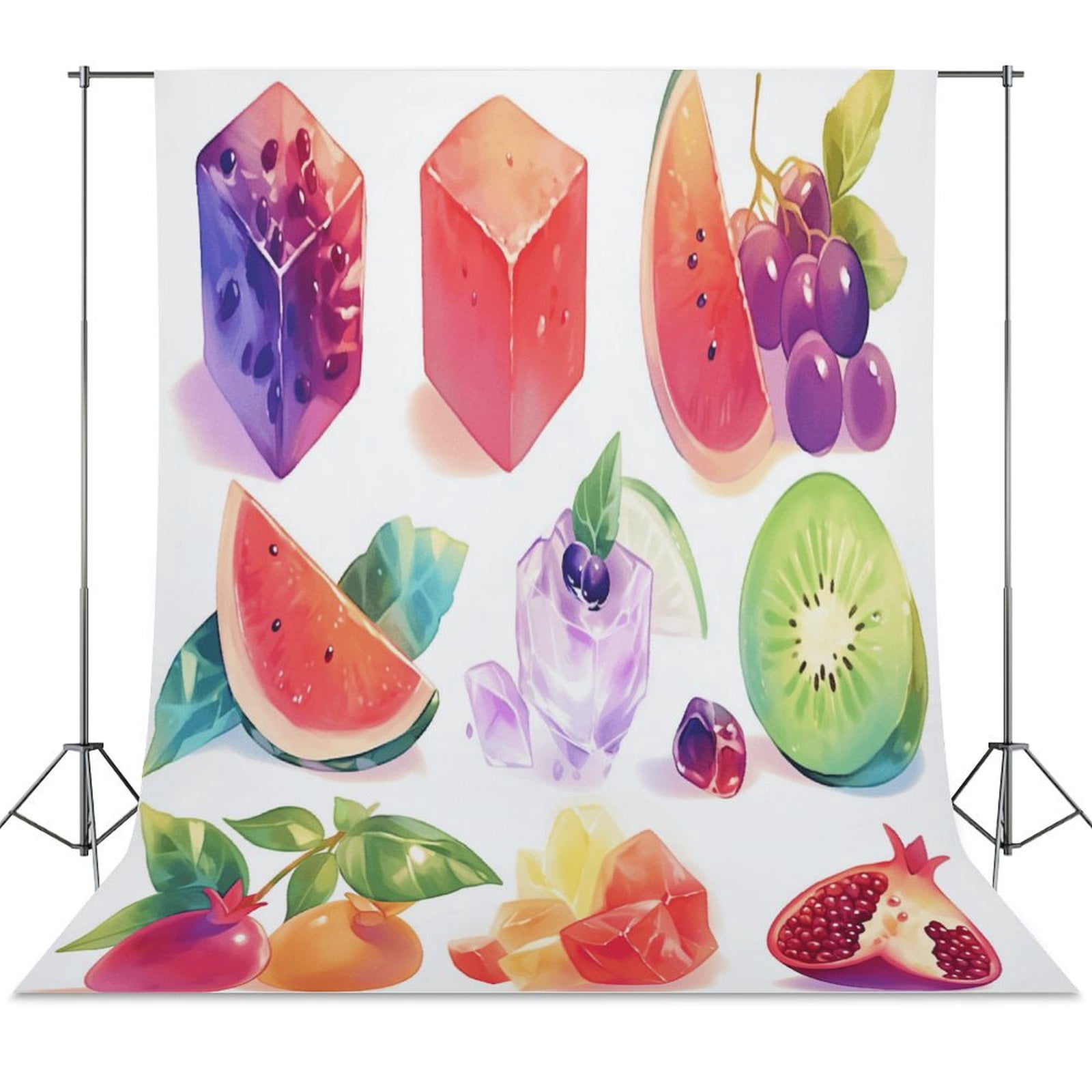 Various Fruits Spring Wall Backdrop Background Floral Backdrops 5x7FT ...