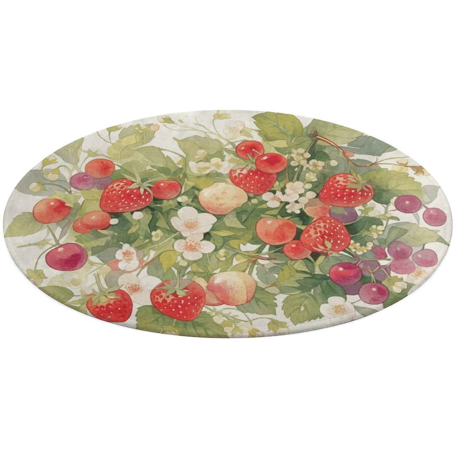 Various Fruits Washable Round Rug -Circle Area Rugs for Nursery Bedroom ...