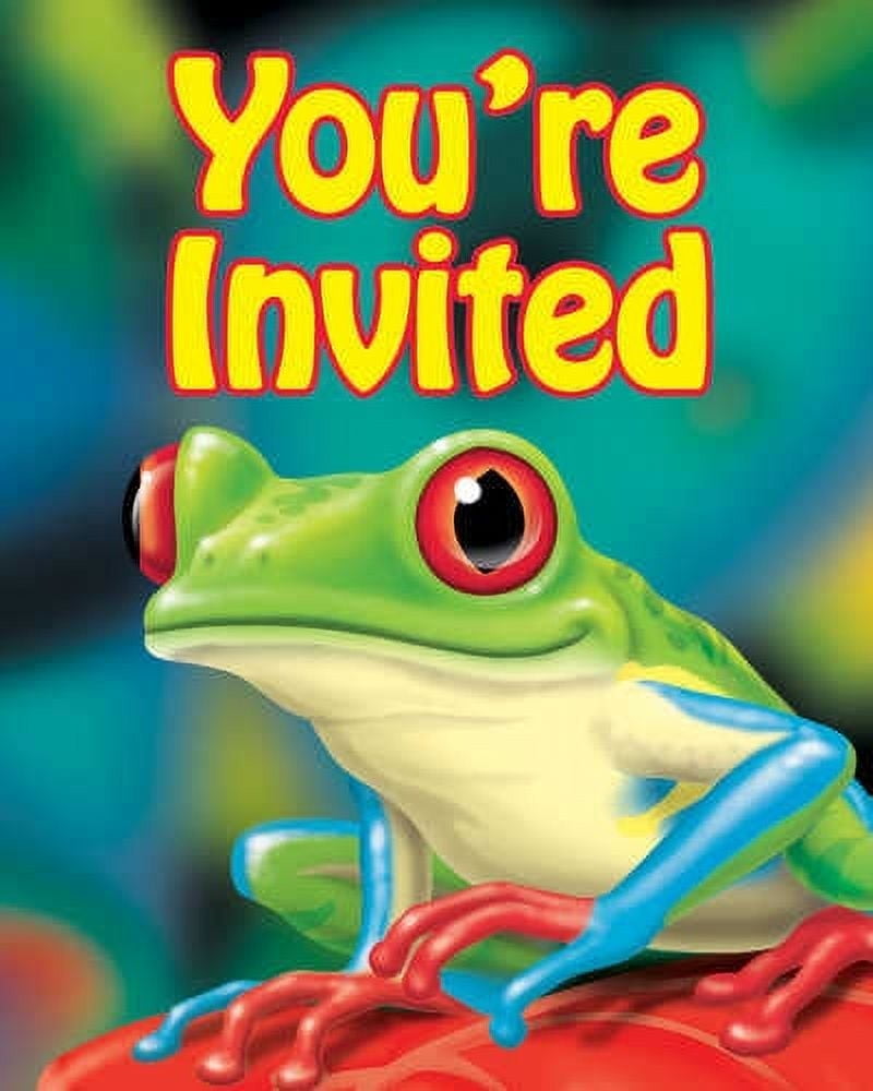 Various Fun Frogs Invitations with Envelopes, 8-Count, Multicolor ...